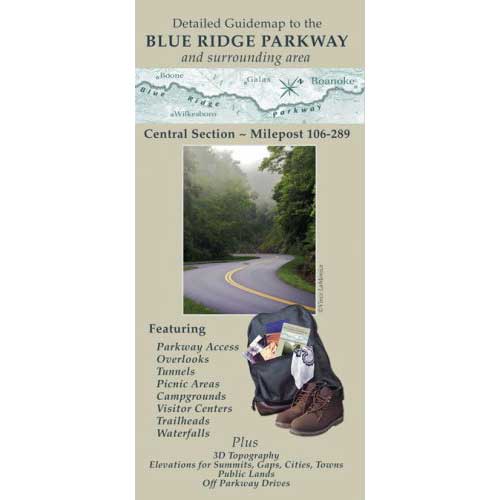 Detailed Guidemap to the Blue Ridge Parkway: Central Section – Virtual ...